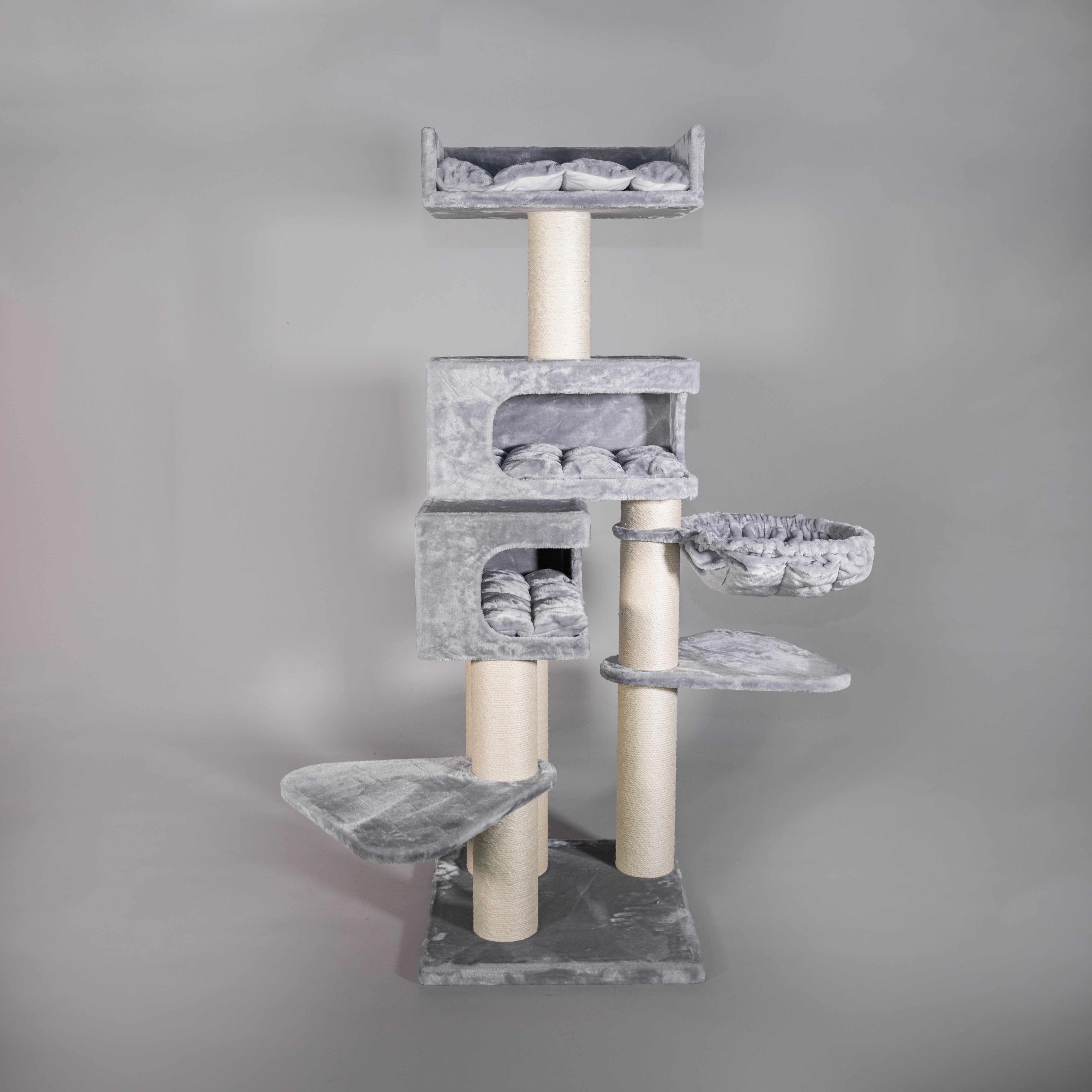 Cat Tree Burmese Citadel (Light Grey) - For large cats by RHR Pets